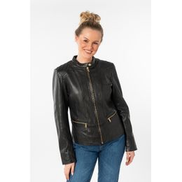 Mauritius Damen Lederjacke "MWMakena"schwarz, Gr. XL, unifarben, Obermaterial: 100% Schafsleder. Futter: 100% Baumwolle. &Auml;rmelfutter: 100% Polyester,