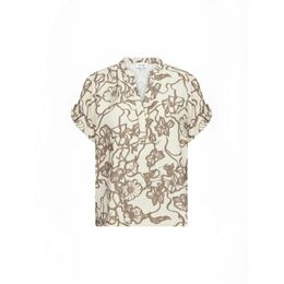Levete Room Damen Kurzarmhemd "Levete Room T-shirt LR-RYA", beige, Gr. XXL, Obermaterial: 88% Viskose, 12% Polyamid, Hemden