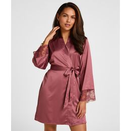 Hunkem&ouml;ller Bademantel HUNKEM&Ouml;LLER, rosa, 100% Polyester, Hausm&auml;ntel, "Kimono Naomi"