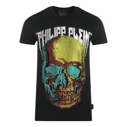 Philipp Plein Gro&szlig;es Mehrfarbiges Totenkopf T-Shirt Schwarz