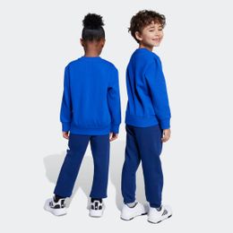 Jungen Trainingsanzug "ESSENTIALS KIDS", blau, Gr. 128, adidas Sportswear, Obermaterial: 70% Baumwolle, 30% Polyester, Sportanz&uuml;ge