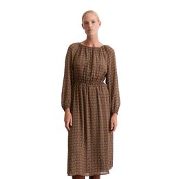 Marc O'Polo MARC O'POLO Damen Druckkleid "aus Viskose-Cr&ecirc;pe", braun, Gr. 36, bedruckt, Obermaterial: 100% Viskose. Futter: 100% Viskose, Kleider