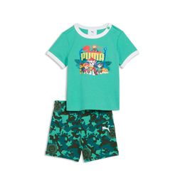 Puma M&auml;dchen Trainingsanzug "X PAW PATROL MINICATS TEE AND SHORTS SET INF"vibrant gr&uuml;n, Gr. 98, bedruckt, Jersey, Obermaterial: 100% Baumwolle.