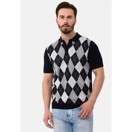 Cipo & Baxx CIPO & BAXX Herren T-Shirt "CT753", schwarz, Gr. XL, kariert, Obermaterial: 95% Baumwolle CO. 5% Elasthan EL., Shirts, gerade geschnitten