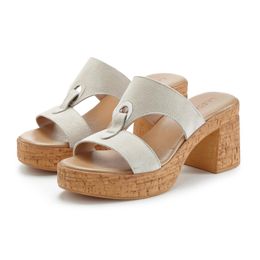 Lascana Damen Pantolette "Sandale, Mule, offener Schuh, Sommerschuh", Gr. 41, blau, Obermaterial: 100% Ziegenleder. Decksohle: 100% Rindsleder.