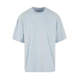 Karl Kani Herren T-Shirt "Karl Kani Small Signature Essential Pinstripe Tee", blau, Gr. M, gestreift, 100% Baumwolle, Shirts