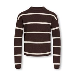 Only Girls Pullover 'KOGFRANCA' M&auml;dchen Gr&ouml;&szlig;e 158/164 dunkelbraun / wei&szlig;