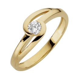 OROLINO Damen Fingerring "333/- Gelbgold glanz synth. Zirkonia", 052 (16,6), Gold, gelb, Gold, Fingerringe