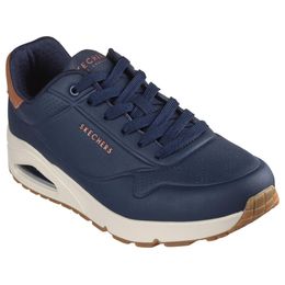Skechers Herren Sneaker "UNO-SUITED ON AIR", Gr. 42, blau, Lederimitat, Veloursleder, Schuhe, Freizeitschuh, Halbschuh, Schn&uuml;rschuh mit modischer