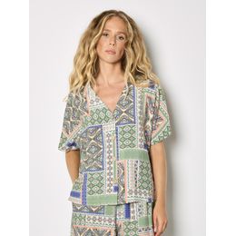 Apricot Damen Klassische Bluse "Folk-Patchwork-Bluse", grau, Gr. 36, gemustert, gewebt, Obermaterial: 90% Viskose LENZING ECOVERO CV LenzEcov. 10%