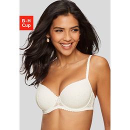 Lascana Damen Schalen-BH "Luciana", Gr. 85, beige, Spitze, Obermaterial: 89% Polyamid, 11% Elasthan, BHs, aus zarter Spitze, Dessous