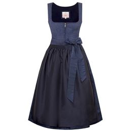 Marjo Damen Dirndl "Mididirndl BIEBELRIED", blau, Gr. 46, Obermaterial: 60% Polyester PES. 40% Viskose CV., Kleider
