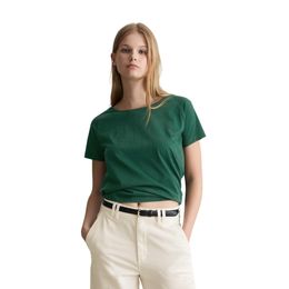 Marc O'Polo Damen T-Shirt "aus Basic Single Jersey", gr&uuml;n, Basic, Gr. XS, MARC O'POLO DENIM, unifarben, Obermaterial: 100% Baumwolle, Shirts