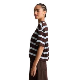 Marc O'Polo Damen T-Shirt "aus Heavy Jersey"schwarz braun, Basic, Gr. XXL, MARC O'POLO DENIM, gestreift, Obermaterial: 100% Baumwolle, Shirts
