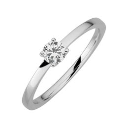 LYOMI Damen Fingerring "585/- Wei&szlig;gold 1 synth. Diam. 0,25 ct.", 056 (17,8), 0,25 VS = sehr kleine Einschl&uuml;sse, Gold, silber, Gold, Fingerringe