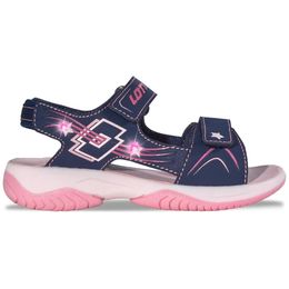 Lotto M&auml;dchen Sandale, Gr. 32, blau, Synthetik, mehrfarbig, Schuhe, - mit blinkenden LEDs im Obermaterial