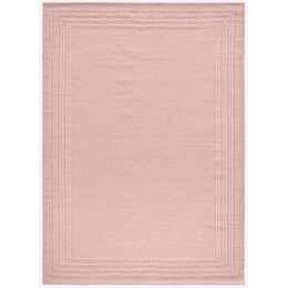 Teppich HEINE HOME, B:60cm H:7mm L:90cm, rosa, Baumwolle, Kunstfaser, Polyester, Schurwolle, Viskose, Wolle, Wohnzimmer, Teppiche