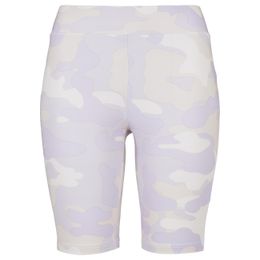 Urban Classics Damen Stoffhose "Urban Classics Damen Ladies High Waist Camo Tech Cycle Shorts", lila, Gr. S, 77% Polyester, 23% Elasthan, Hosen