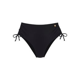 Lascana Damen Highwaist-Bikini-Hose "Ronda", schwarz, Gr. 38, unifarben, Obermaterial: 82% Polyamid, 18% Elasthan. Futter: 100% Polyester.