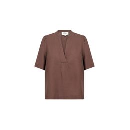 Levete Room Damen Blusentop "Levete Room Shirt LR-NAJA", braun, Gr. XL, Obermaterial: 55% Leinen, 45% Viskose, Blusen