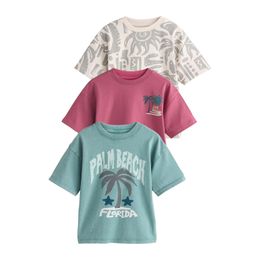 next T-Shirt Jungen Gr&ouml;&szlig;e 164 ecru / blau / hellgrau / beere