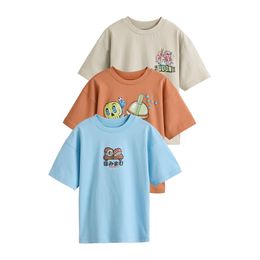 next T-Shirt Jungen Gr&ouml;&szlig;e 140 himmelblau / greige / mandarine / schwarz