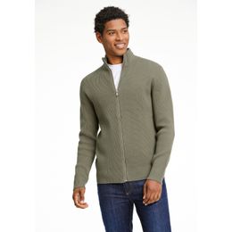LINDBERGH Herren Cardigan "Cardigan Relaxed Fit", gr&uuml;n, Gr. M, unifarben, Obermaterial: 80% Baumwolle, 20% Polyester, Strickjacken