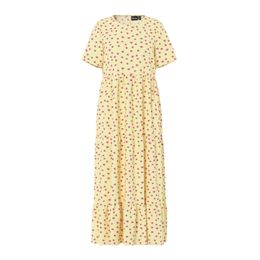 Pieces Kleid 'PCEvie' Damen Gr&ouml;&szlig;e 42 pastellgelb / dunkellila / hellpink Sommerkleid