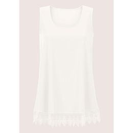 Madeleine Mode MADELEINE Damen Blusentop "Top Feminines Blusentop mit Spitzenbesatz", wei&szlig;, Modern, Gr. 34, Obermaterial: 100% Polyester PES., Blusen