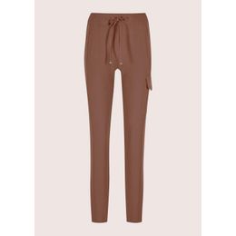 Madeleine Mode MADELEINE Damen Jerseyhose "Hose Cargo-Jerseyhose mit Kordelzug", braun, Modern, Gr. 34, Obermaterial: 60% Viskose CV. 35% Polyamid PA. 5% Elasthan