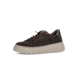 Gabor Damen Slip-On Sneaker, Gr. 44, braun, Glattleder, Ziegenveloursleder, leicht gl&auml;nzend, unifarben, Schuhe, Freizeitschuh, Halbschuh, Slipper mit
