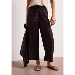 Street One Damen Stoffhose "Style Emee"deep earth (l&auml;nge 26), Gr. 40, unifarben, Web, Obermaterial: 100% Viskose, Hosen, 3/4-Sommerhose mit