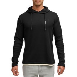 INDICODE Herren Kapuzenshirt "INMarto", schwarz, Gr. M, unifarben, Single Jersey, Obermaterial: 60% Baumwolle, 40% Polyester, Shirts