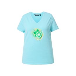 Ulla Popken T-Shirt Damen Gr&ouml;&szlig;e 11XL/12XL hellblau / gelb / gr&uuml;n / wei&szlig;
