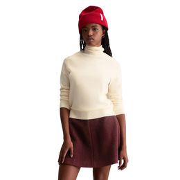 Marc O'Polo Damen Rollkragenpullover, beige, Gr. S, MARC O'POLO DENIM, Strick, Obermaterial: 58% Baumwolle, 25% Polyamid, 17% Polyester, Pullover, Feinstrick,