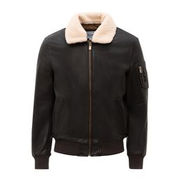 RICANO Herren Bomberjacke "Lederjacke M-Bomber", braun, Gr. M, Obermaterial: 100% Lammnappaleder LANA. Futter: 100% Baumwolle CO., Jacken,