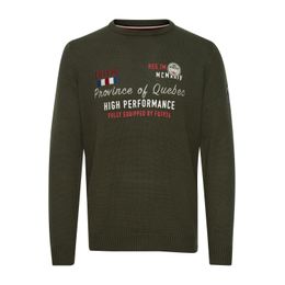 FQ1924 Herren Strickfleece-Pullover "Strickpullover FQErlo", gr&uuml;n, Gr. L, Obermaterial: 50% Baumwolle CO. 50% Polyacryl PAN., Pullover