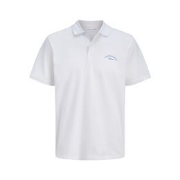 Jack & Jones JACK & JONES Herren Poloshirt "JJCOLLEGE LOGO POLO SS"hellwei&szlig;, Gr. M, unifarben, Jersey, Obermaterial: 100% Baumwolle, Shirts