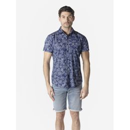 KOROSHI Button Up Shirt male size XXXL Navy / White