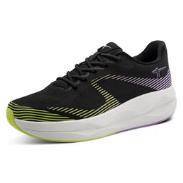Tamaris Damen Slip-On Sneaker, Gr. 42, schwarz, Lederimitat, Textil, kontrastfarbene Details, Schuhe, Freizeitschuh, Halbschuh, Slipper in veganer