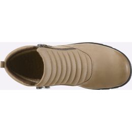 Caprice Damen Stiefelette, Gr. 4,5, beige, Nubukleder, Schuhe