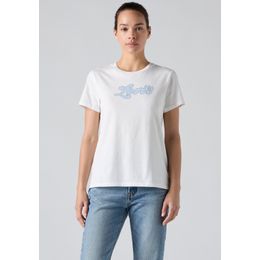 Levi's LEVI'S Damen Rundhalsshirt "THE PERFECT TEE", wei&szlig;, Gr. M, kontrastfarbene Details, Jersey, Obermaterial: 100% Baumwolle, Shirts, mit Logo im