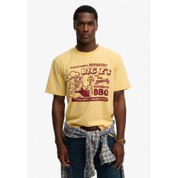 Superdry Herren Rundhalsshirt "ROADSIDE TRADE LOOSE TEE"daffodil gelb, Gr. XL, Single Jersey, Obermaterial: 100% Baumwolle, Shirts, Loose Fit, aus