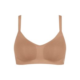 Sloggi Damen Soft-BH "ZERO Feel Pure", Gr. Lnostalgic braun, Single Jersey, Obermaterial: 54% Modal, 24% Polyamid, 22% Elasthan, BHs, mit