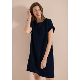 Cecil Damen Sommerkleid, blau, Gr. XL, unifarben, Web, 100% Baumwolle, Kleider, aus 100% Baumwolle