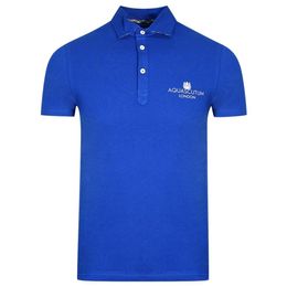 Aquascutum London Bold Logo Blaues Poloshirt