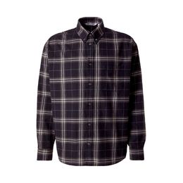 WEEKDAY Hemd Herren Gr&ouml;&szlig;e XL dunkelgrau / schwarz / wei&szlig;