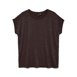 V&eacute;ro Moda Vero Moda T-Shirt 'VMLava' Damen Gr&ouml;&szlig;e M braun / silber