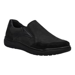 Josef Seibel Herren Slipper "Baxter 04, black-black", Gr. 47, schwarz, Obermaterial: 100% Rindsleder Leather cow., Schuhe