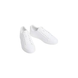 Calvin Klein Herren Sneaker "LOW PROF CUPSOLE LTH", Gr. 46, wei&szlig;, Leder, Lederimitat, unifarben, Basic, Schuhe, Freizeitschuh, Halbschuh, Schn&uuml;rer